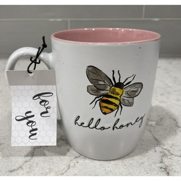 Heartland Hive | Dining | Hello Honey Bee Pink Heartland Hive Mug 6oz 2 ...